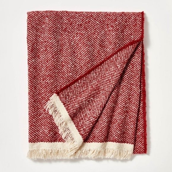 Threshold | Bedding | New Herringbone Frayed Edges Throw Blanket ...